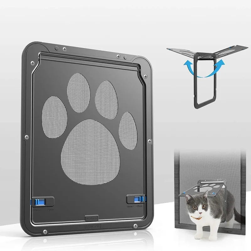 Lockable Magnetic Pet Door with Self-Closing Flap – Poochi Paws